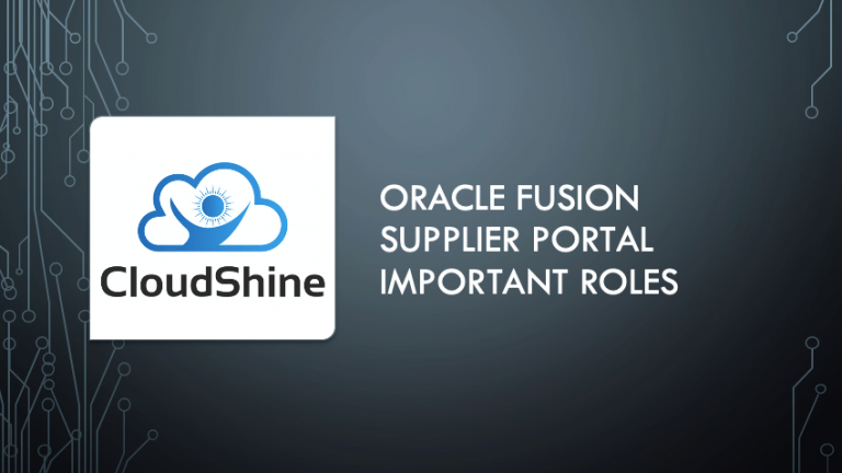 Oracle Fusion Supplier Portal Important Roles | Oracle Fusion ...